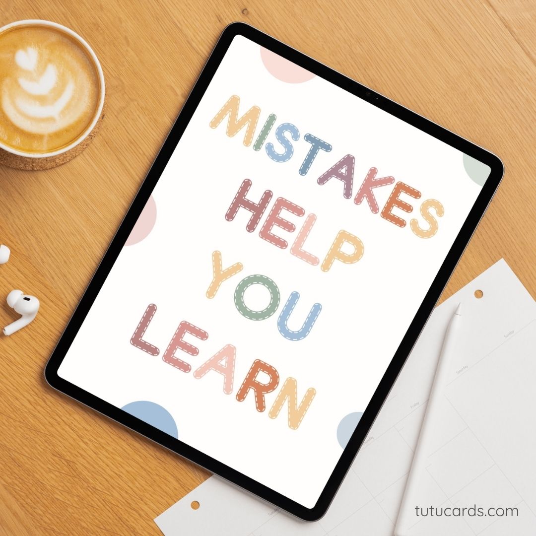 Mistakes Help You Learn — Pastel Growth Mindset Poster for Kids, Gentle ...
