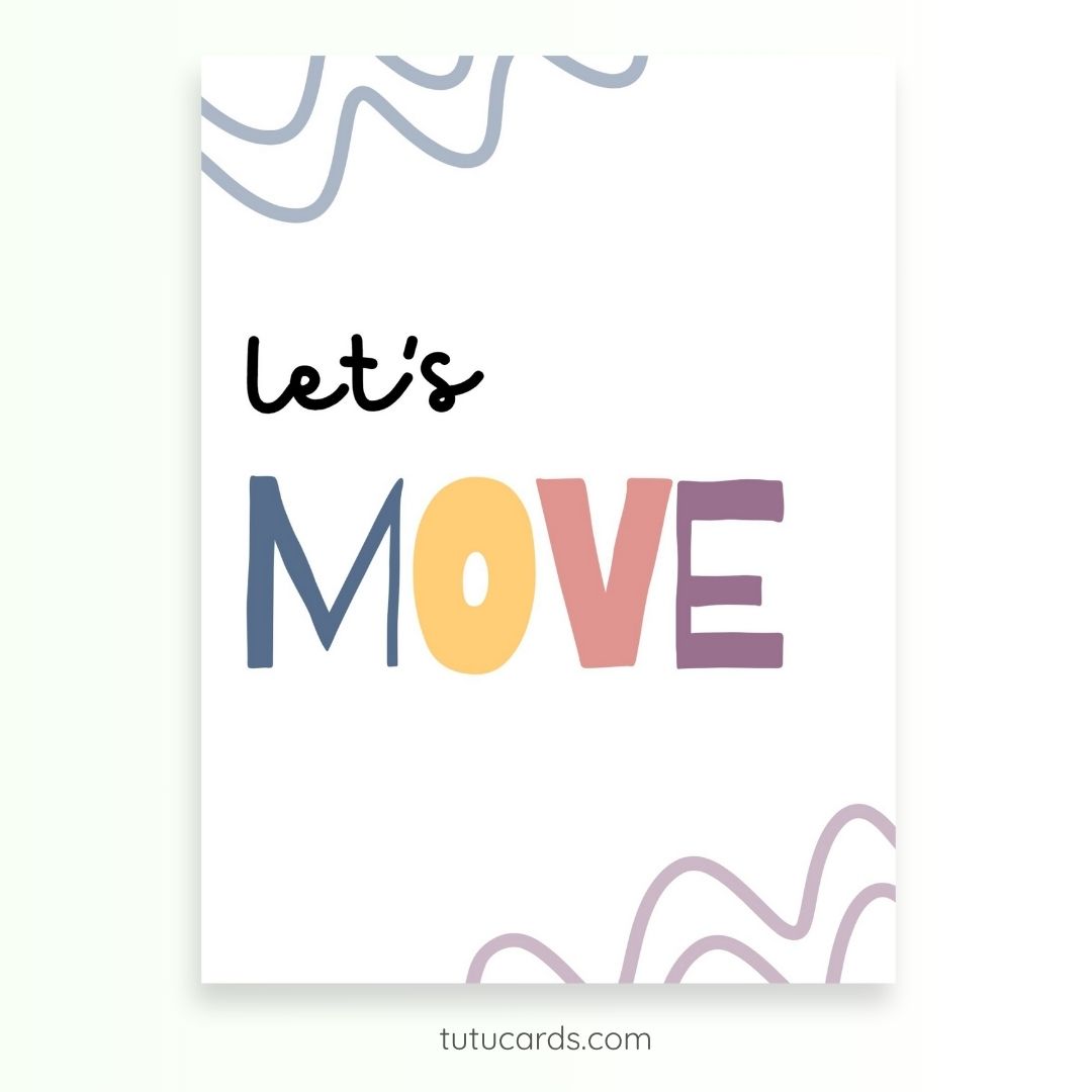 Let’s Move — Colorful Minimalist Classroom Poster, Gentle Modern Wall ...