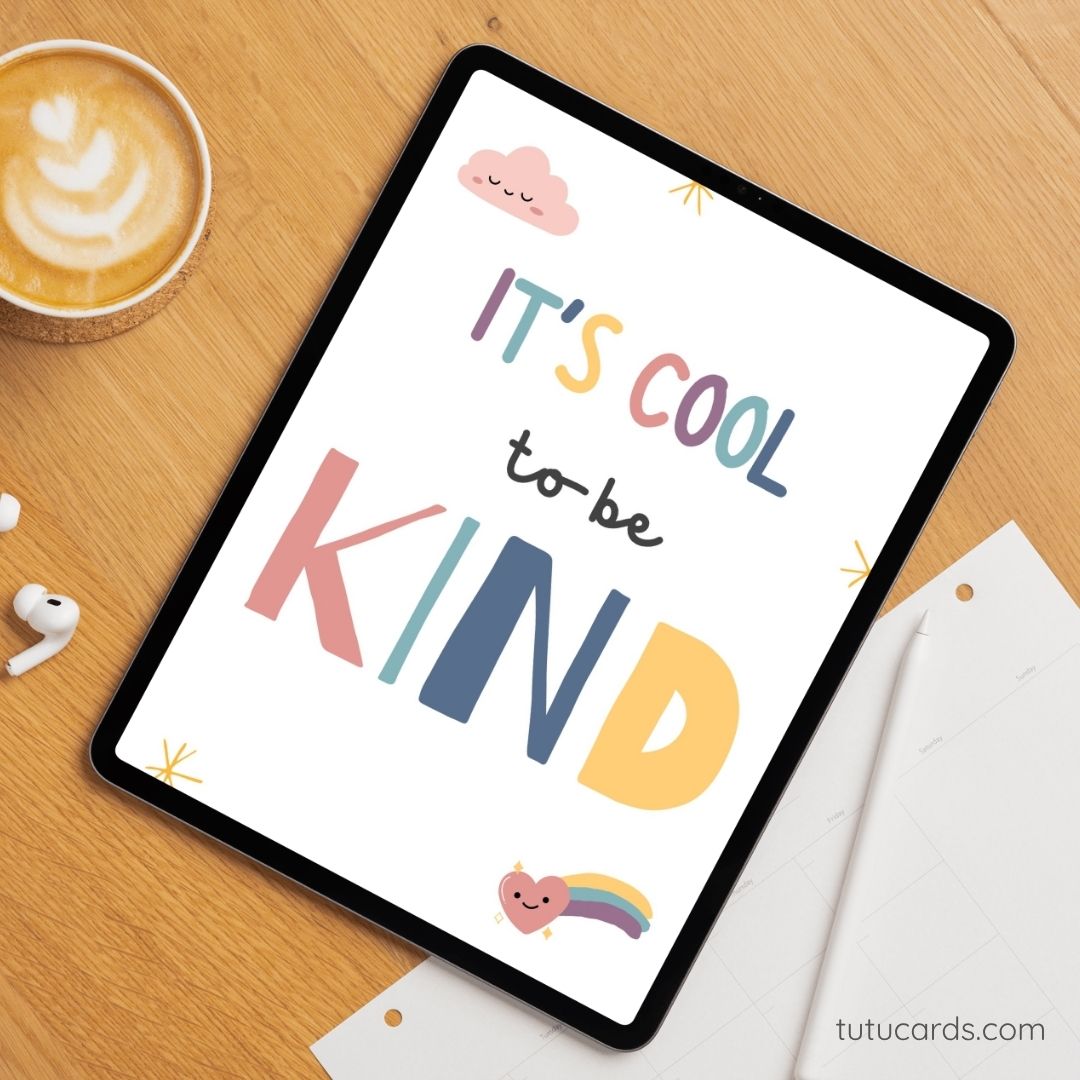 It’s Cool to Be Kind — Colorful Minimalist Classroom Poster, Gentle ...