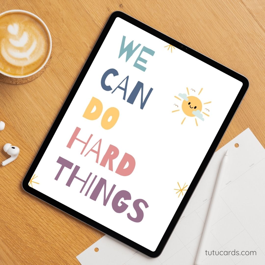 We Can Do Hard Things — Colorful Minimalist Affirmation Poster, Gentle ...