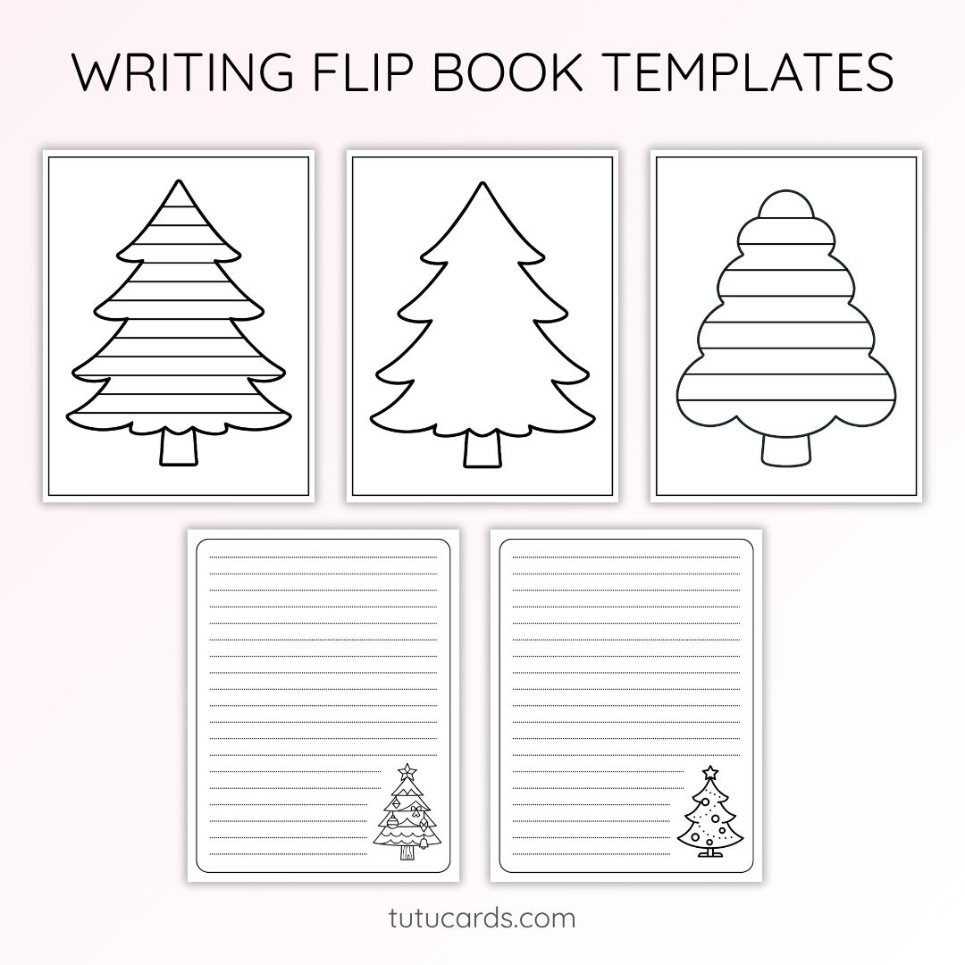 Christmas Tree Coloring Pages & Writing Templates | 6 Coloring Sheets ...
