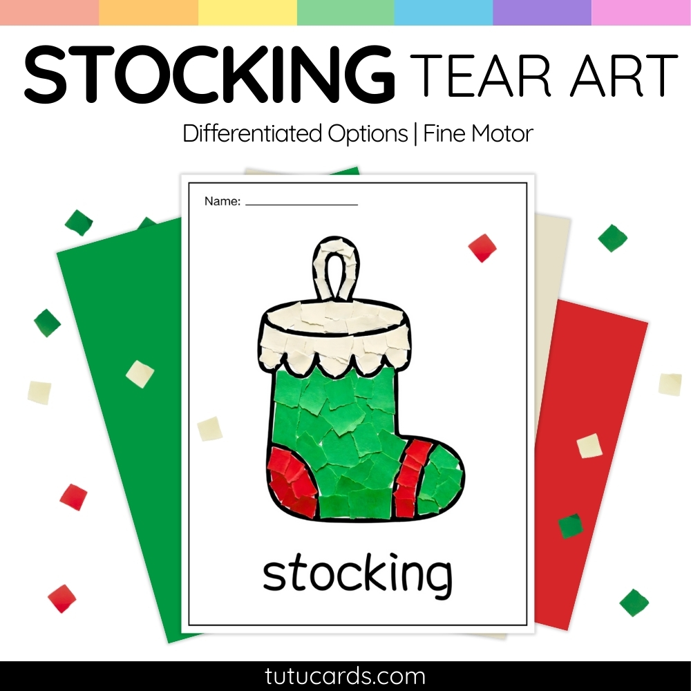 Christmas Stocking Tear Art Activity | Christmas Craft | Fine Motor ...