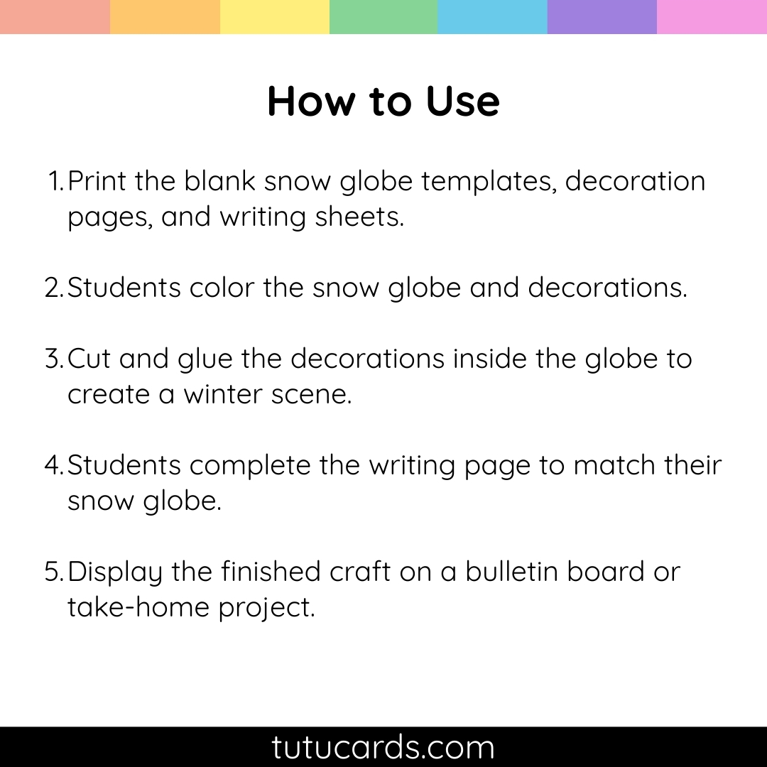 Snow Globe Craft Book | Winter Coloring & Writing Activity Printables ...