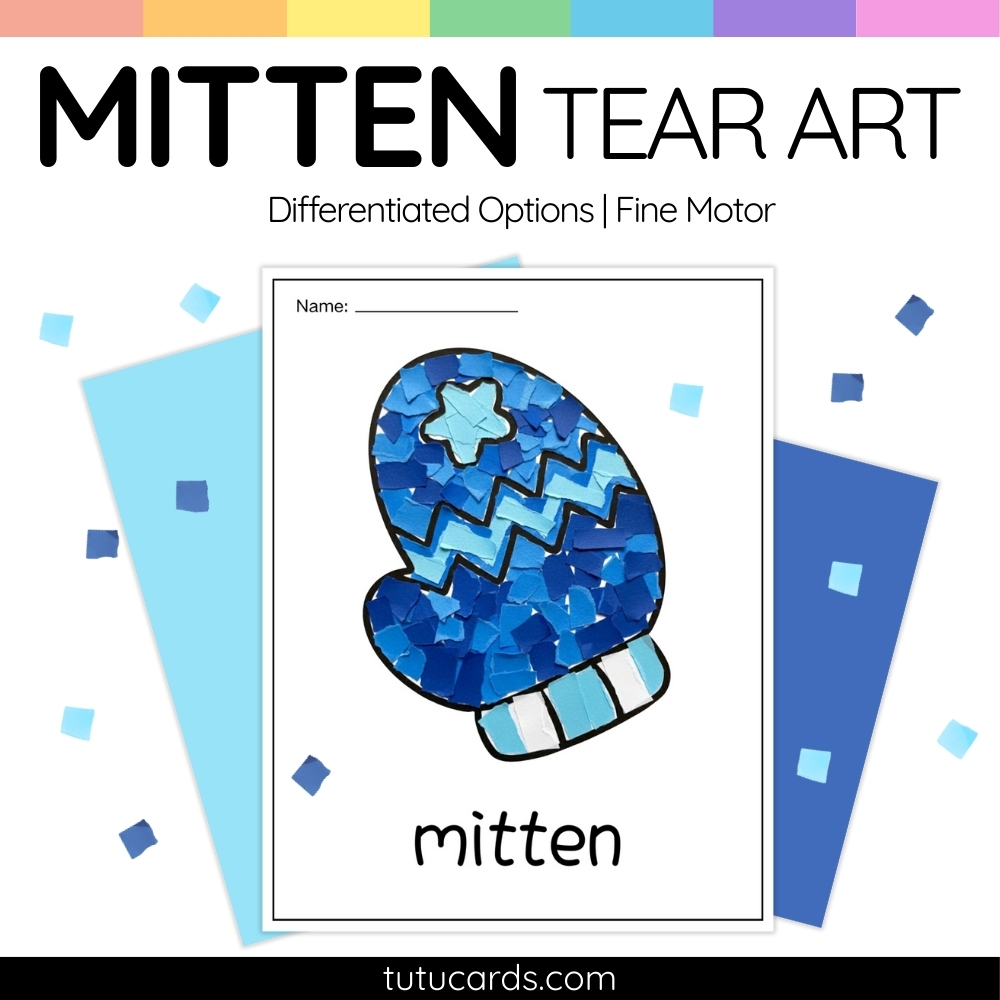 Mitten Tear Art Activity | Winter Craft | Fine Motor – Printables ...