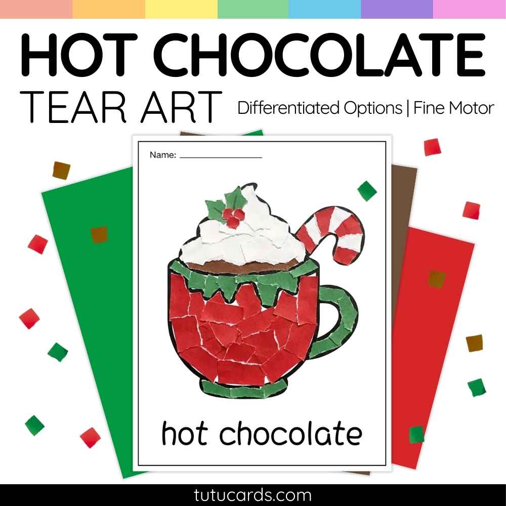 Hot Chocolate Tear Art Activity | Christmas Craft | Fine Motor ...