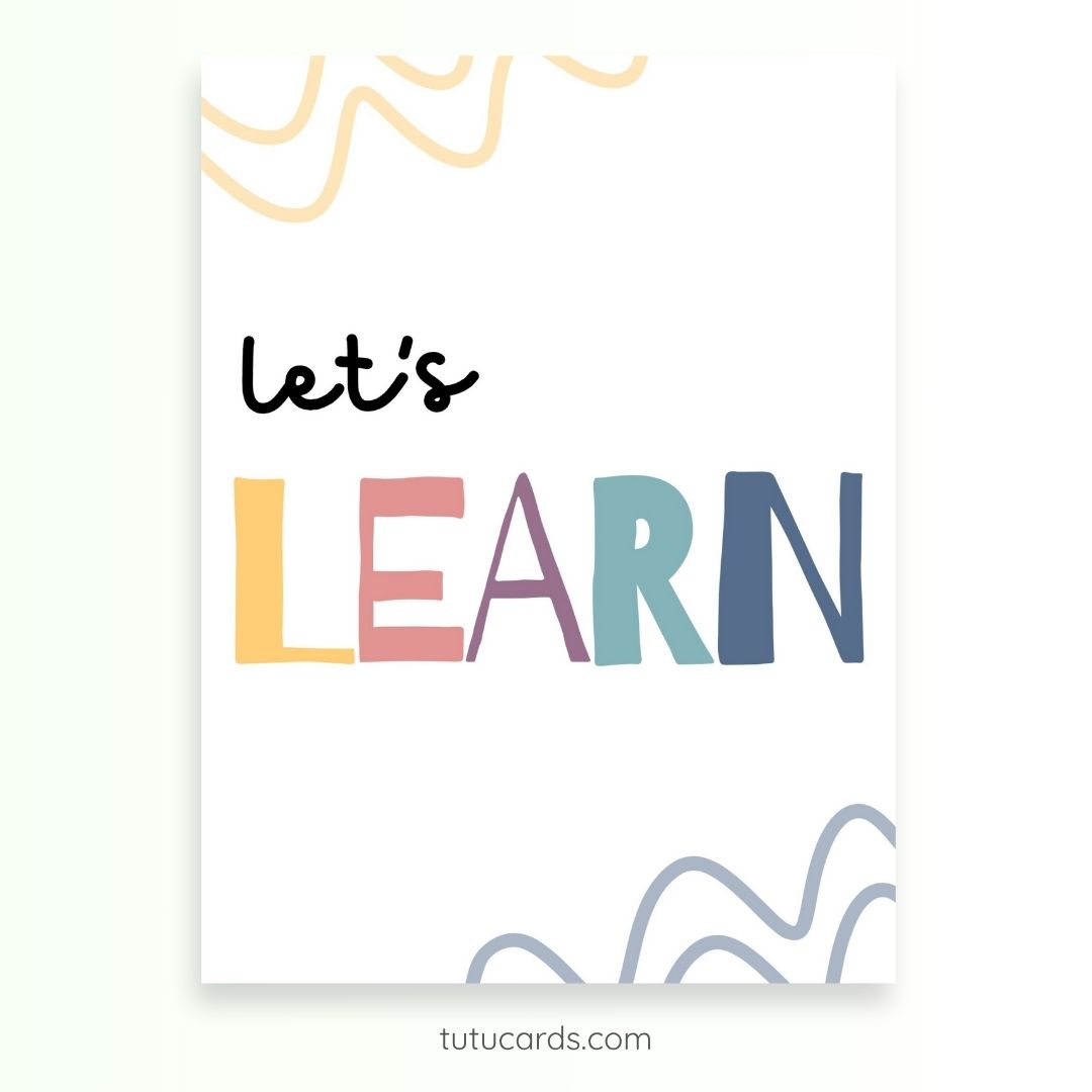 Let’s Learn — Colorful Minimalist Classroom Poster, Gentle Modern Wall ...