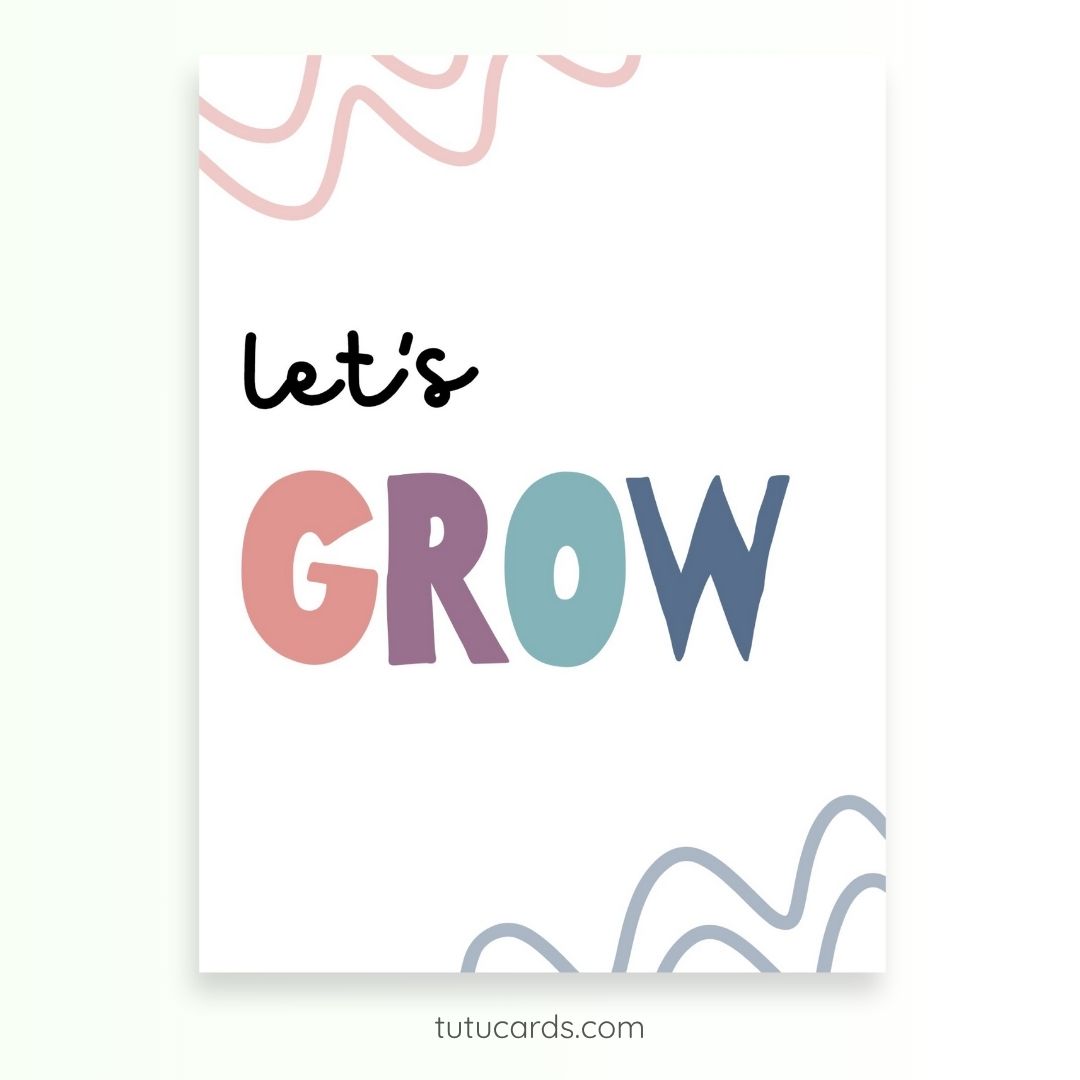 Let’s Grow — Colorful Minimalist Growth Mindset Poster, Gentle Modern ...