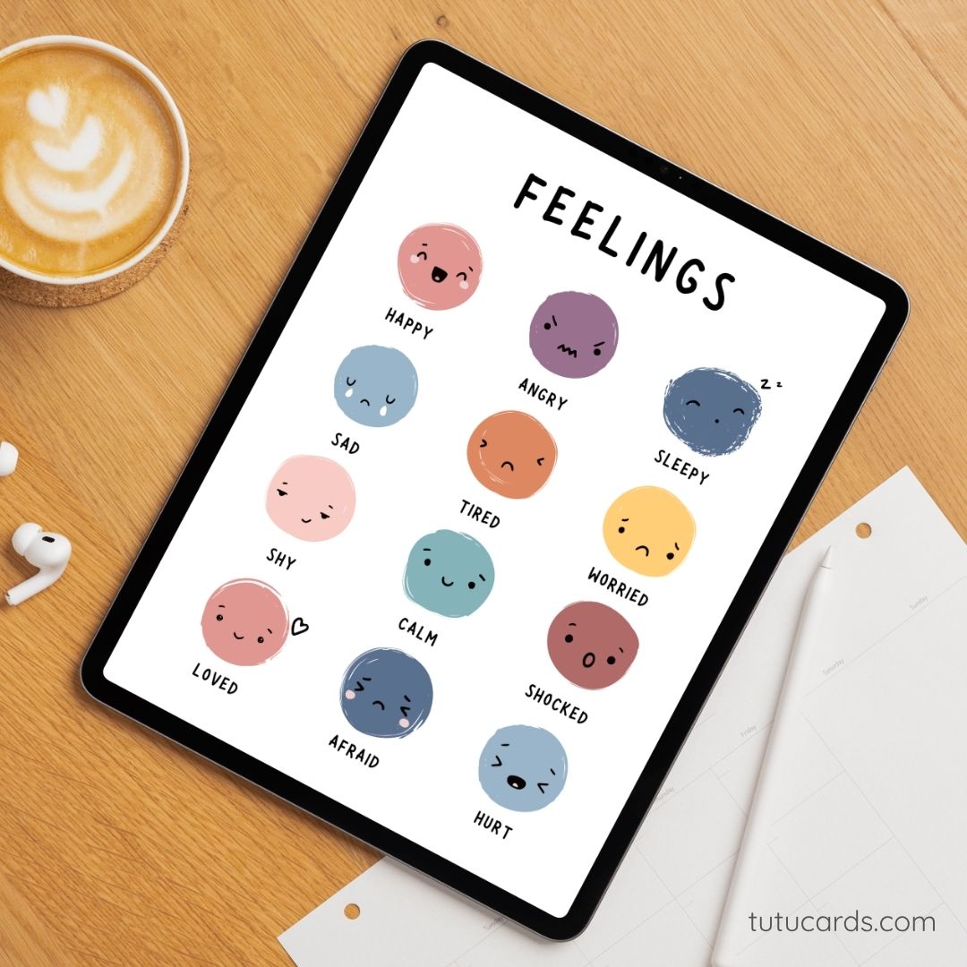Feelings Poster — Colorful Minimalist Wall Art for Kids, Gentle Modern ...