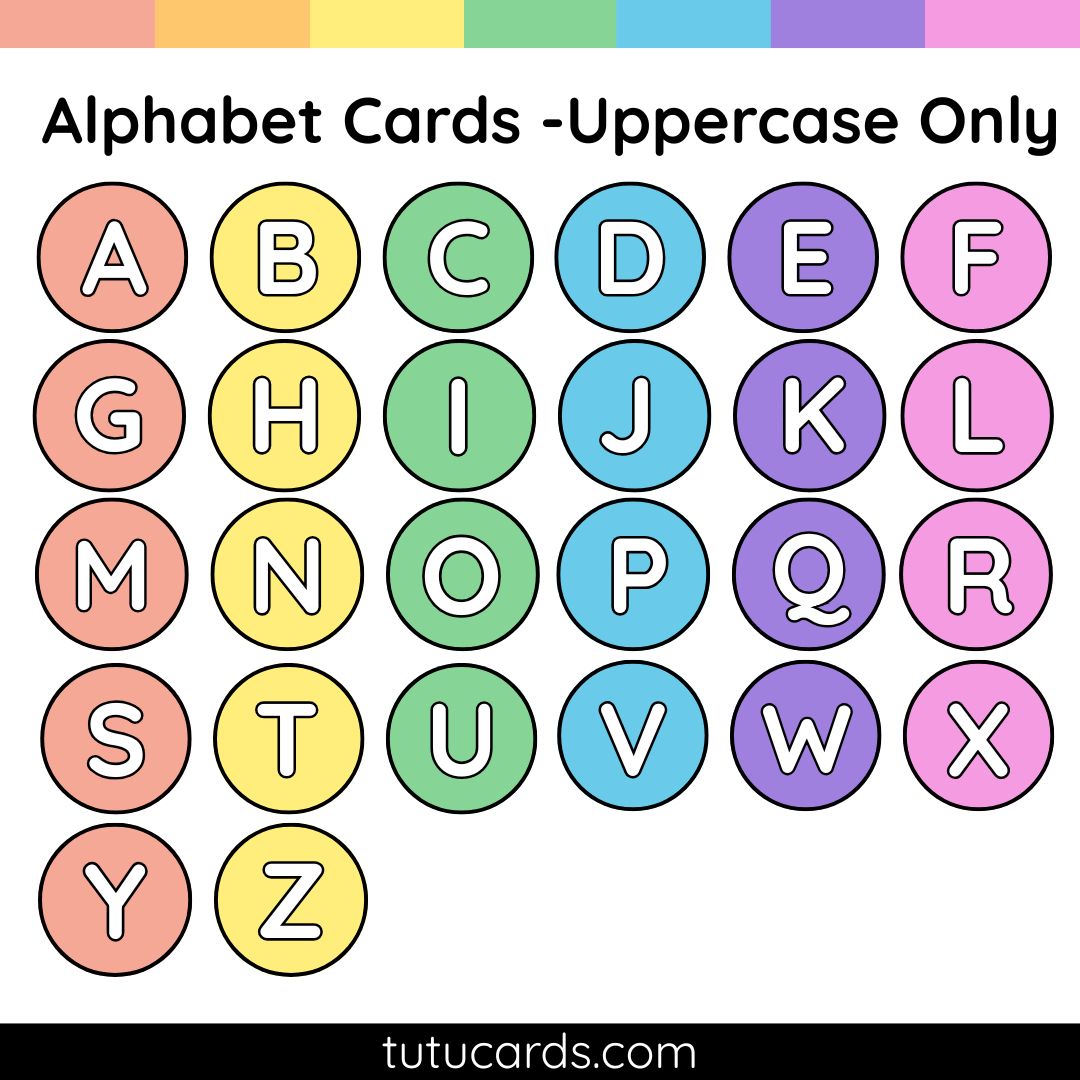 Colorful Alphabet Circle Flashcards A–Z – Uppercase & Lowercase ...