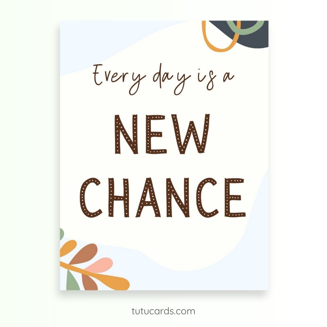 Every Day Is a New Chance — Boho Minimalist Growth Mindset Poster ...