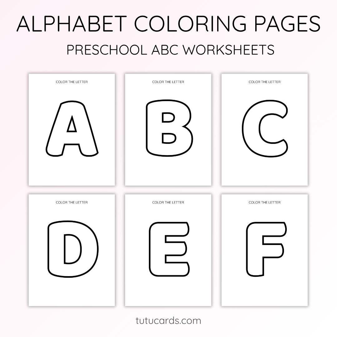 Alphabet Coloring Pages – Uppercase Letters A–Z Printable for Toddlers ...