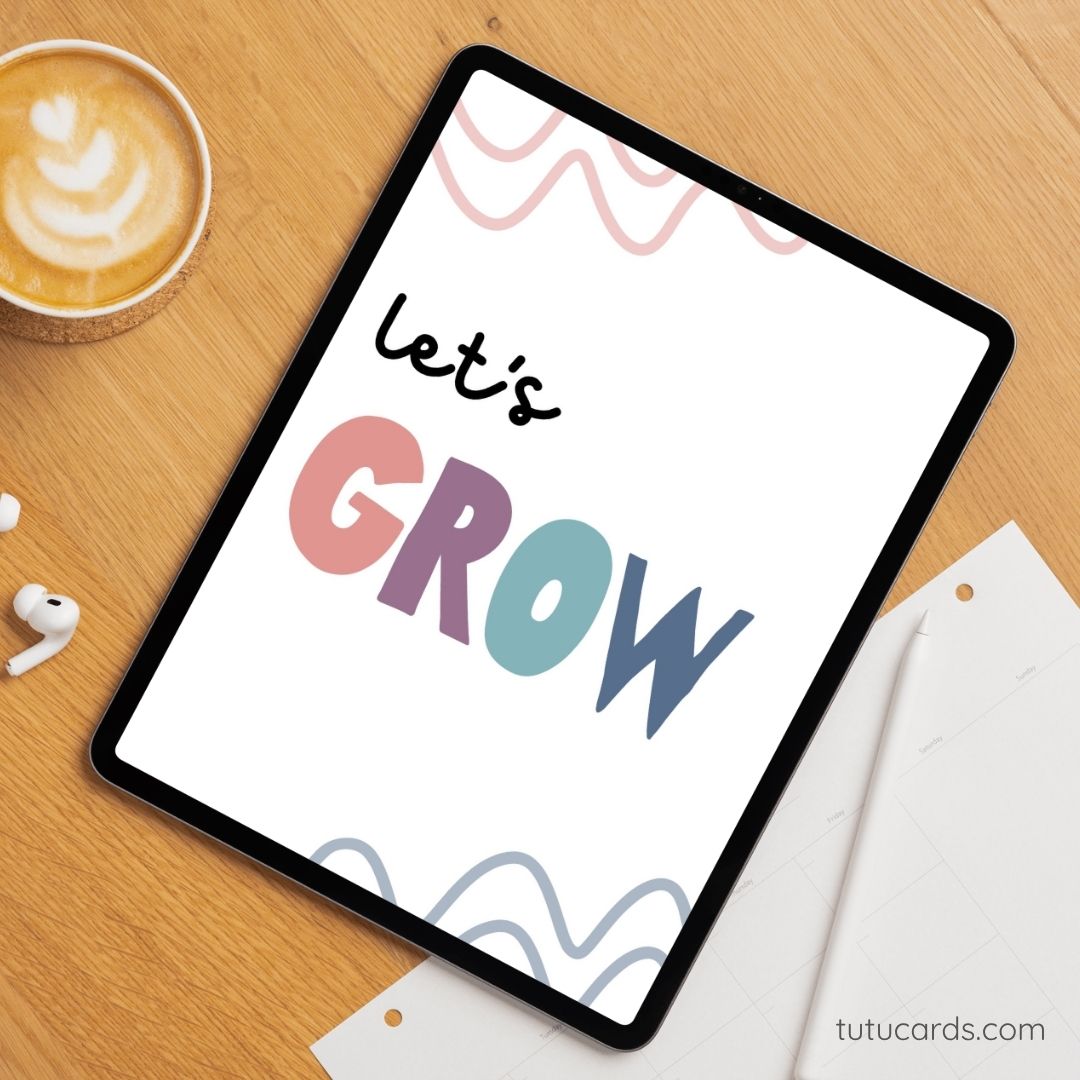 Let’s Grow — Colorful Minimalist Growth Mindset Poster, Gentle Modern ...