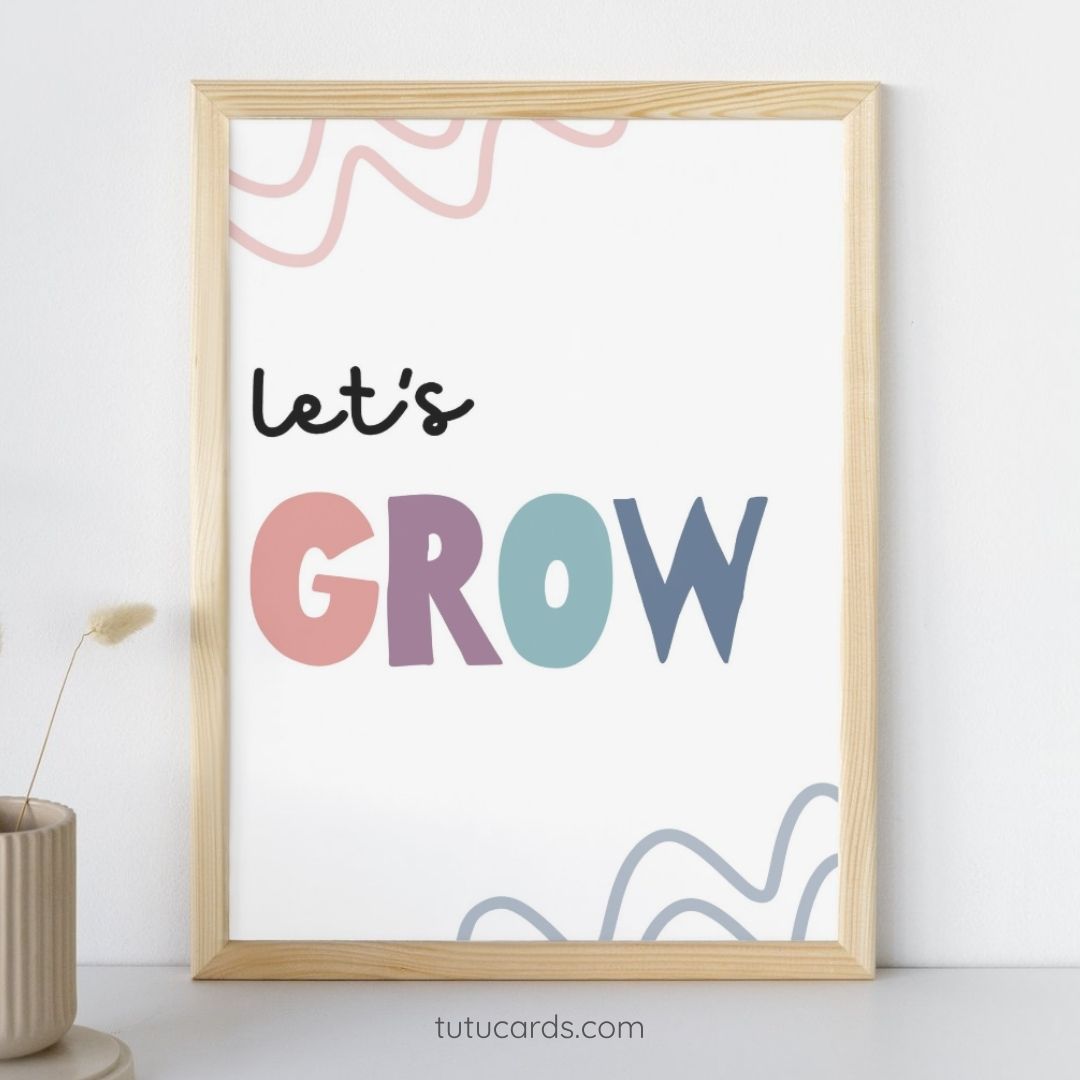 Let’s Grow — Colorful Minimalist Growth Mindset Poster, Gentle Modern ...