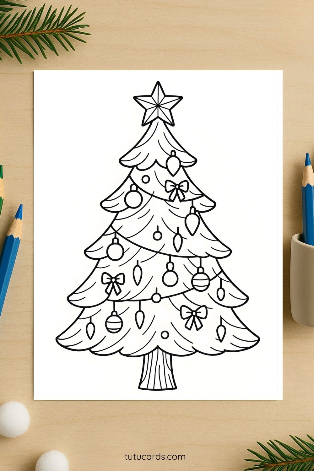 Christmas Tree Coloring Pages & Writing Templates | 6 Coloring Sheets ...