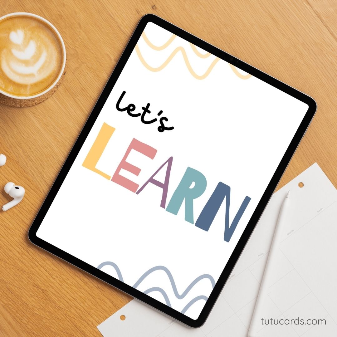 Let’s Learn — Colorful Minimalist Classroom Poster, Gentle Modern Wall ...