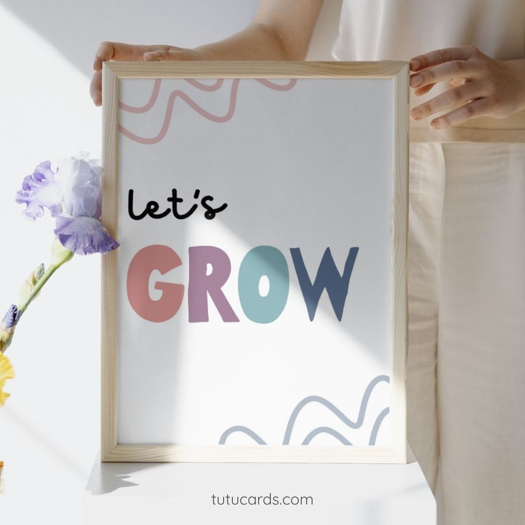 Let’s Grow — Colorful Minimalist Growth Mindset Poster, Gentle Modern ...