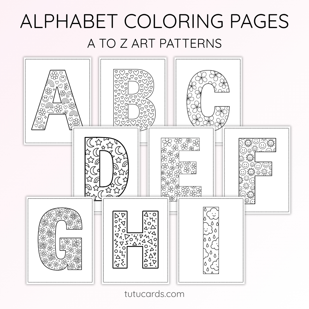 Alphabet Coloring Pages A–Z | Printable Letters Art Patterns | Kids ...