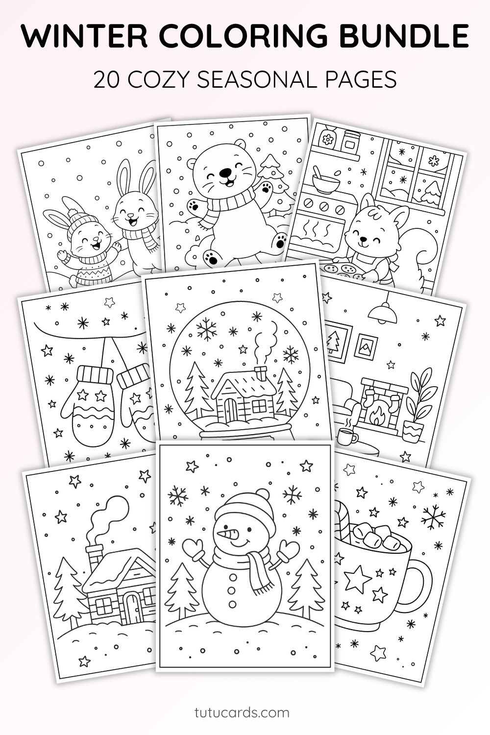 20 Winter Coloring Pages for Kids | Cute People, Animals & Cozy Winter ...
