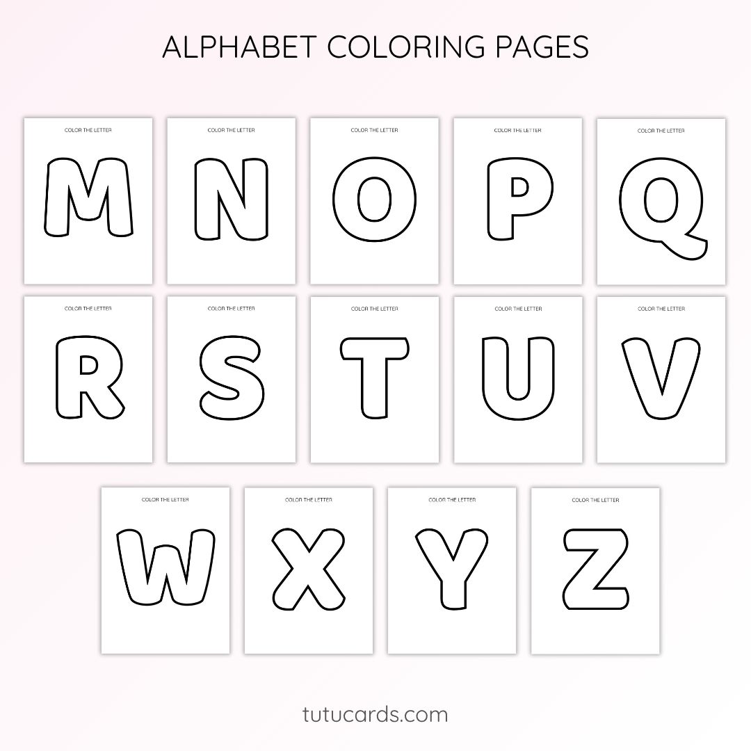 Alphabet Coloring Pages – Uppercase Letters A–Z Printable for Toddlers ...